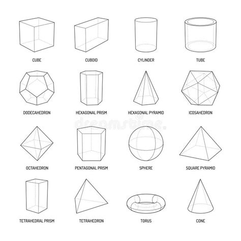 Basic Stereometry Shapes Realistic Color Set Stock Vector Illustration Of Learning Geometry
