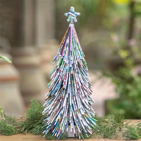 Unicef Market Handmade Upcycled Recycled Paper Tree Ornament