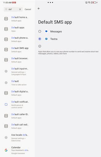 how to set the default sms application for android devices 42gears
