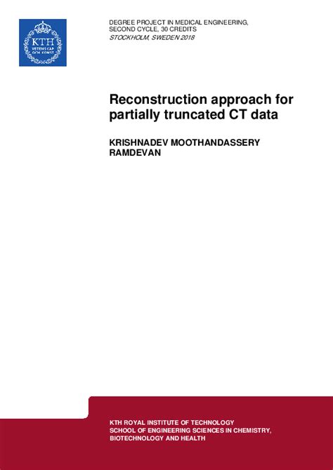 Pdf Reconstruction Approach For Partially Truncated Ct Data