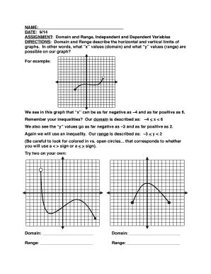 Fillable Online Domain And Range Independent And Dependent Variables