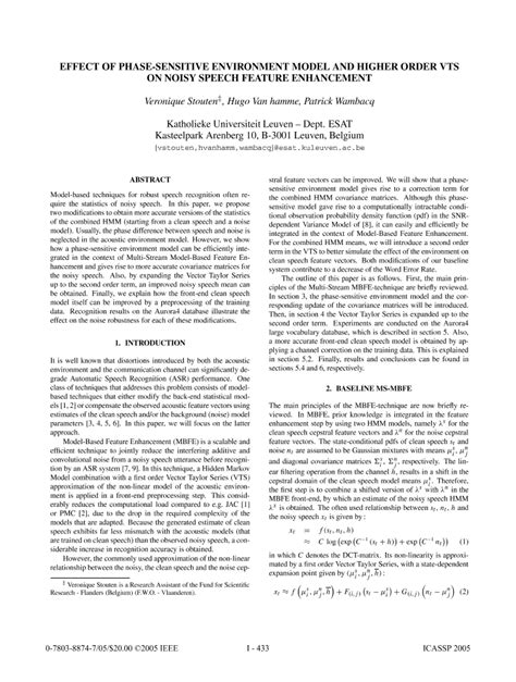 Effect Of Phase Sensitive Environment Model And Higher Order Vts On Noisy Speech Feature