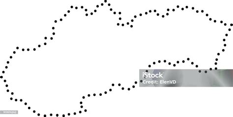 벡터 일러스트 레이 션의 경계를 따라 검은 점 들에서 슬로바키아의 추상 도식 지도 0명에 대한 스톡 벡터 아트 및 기타 이미지 0명 개념 개념과 주제 Istock