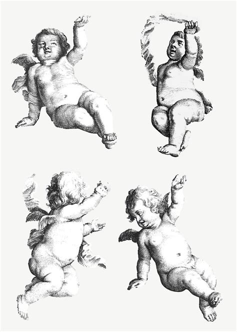 Vintage Cute Cherub Vector Illustration Premium Vector Rawpixel