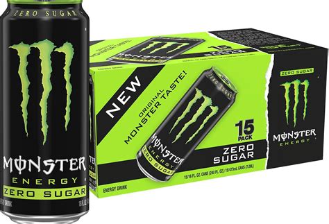 Monster Energy Zero Sugar, Green, Original, Low Calorie Energy Drink ...