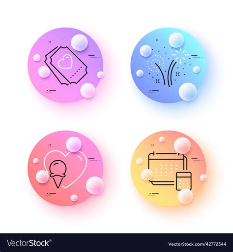 Account Fireworks And Ice Cream Minimal Line Vector Image