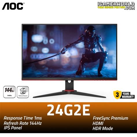 Jual AOC 24G2E 23 8 Inch FHD 144Hz 1ms IPS FreeSync Gaming Monitor Shopee Indonesia