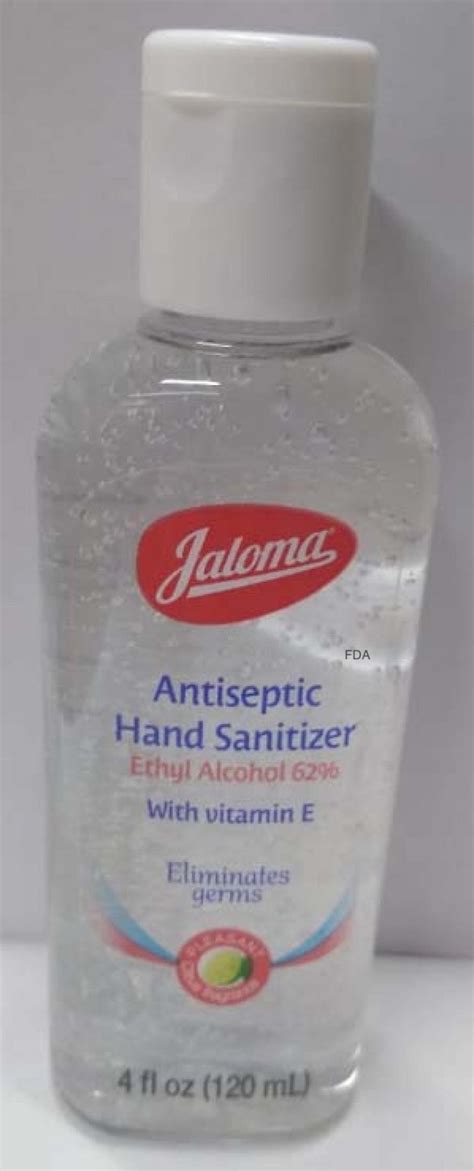 Jaloma Antiseptic Hand Sanitizer Recalled For Undeclared Methanol