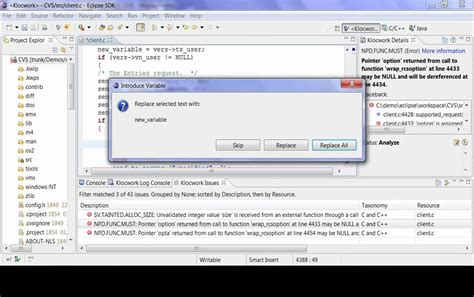 Klocwork Refactorings For Cc Rename Introduce Variable And Inline