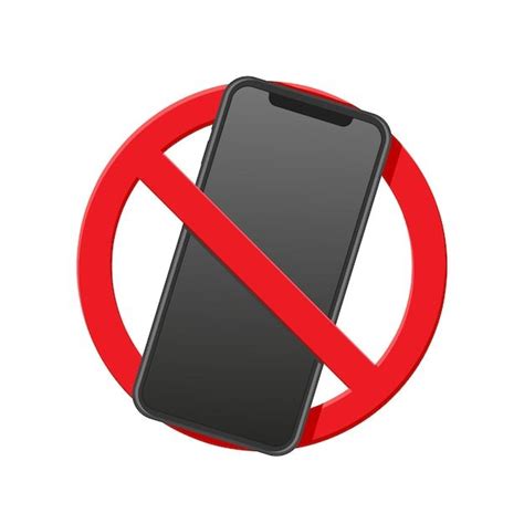 No Cell Phone Allowed Warning Sign Vector Illustration