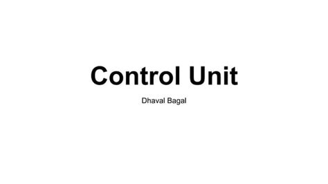 Control Unit Design Pptx