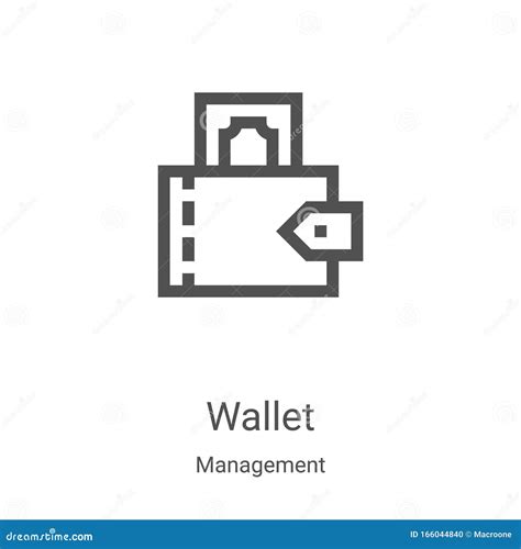 Wallet Icon Vector From Management Collection Thin Line Wallet Outline Icon Vector Illustration