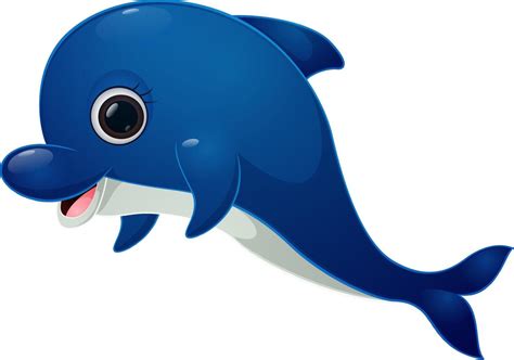 Cute Dibujos Animados De Delfines Sobre Fondo Blanco 13488847 Vector