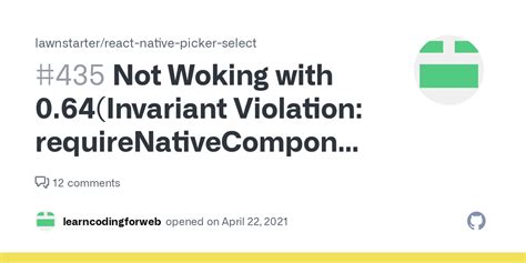 Not Woking With 064invariant Violation Requirenativecomponent Rncandroiddialogpicker Was
