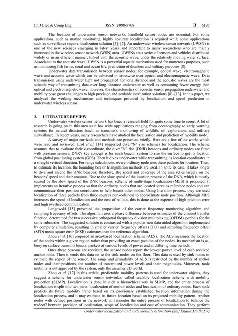 Underwater Localization And Node Mobility Estimation Pdf