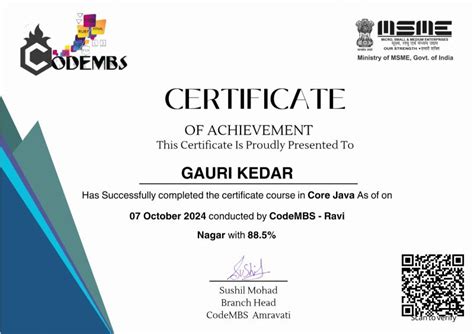 Javadeveloper Codingjourney Softwareengineering Certification Gauri Kedar