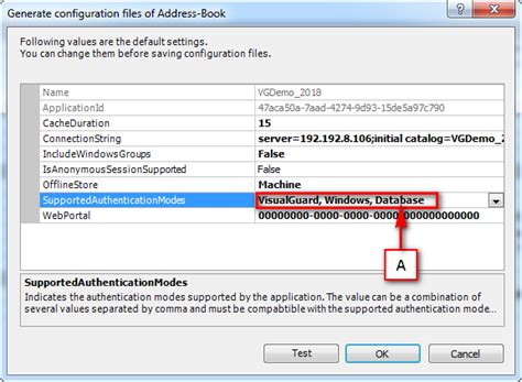 Supported Authentication Modes Visual Guard