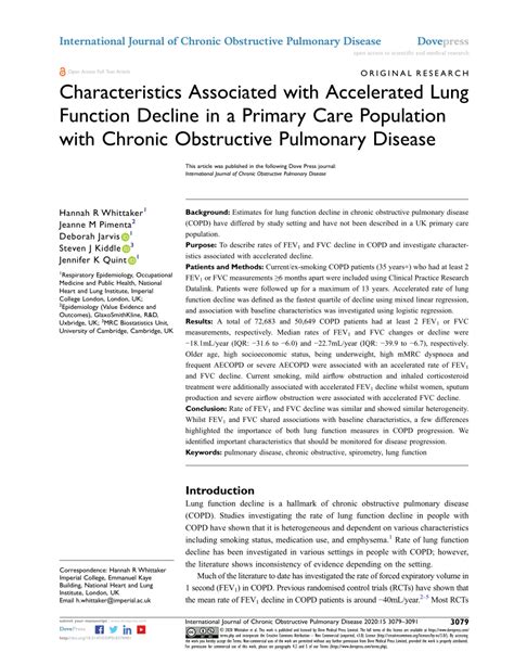 Pdf Characteristics Associated With Accelerated Lung Function Decline