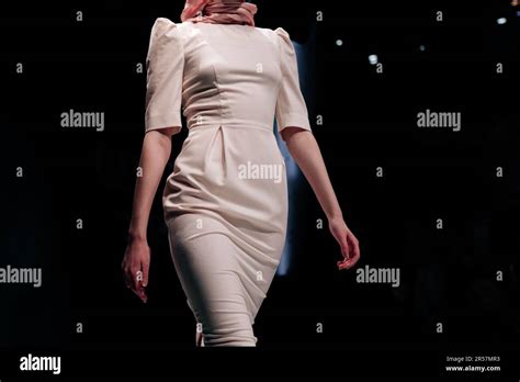 White Long Classy Dress On Female Body Fashion Outfit Trendy Look