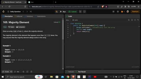 hii techies👋👋 solved majority element problem using direct sorting