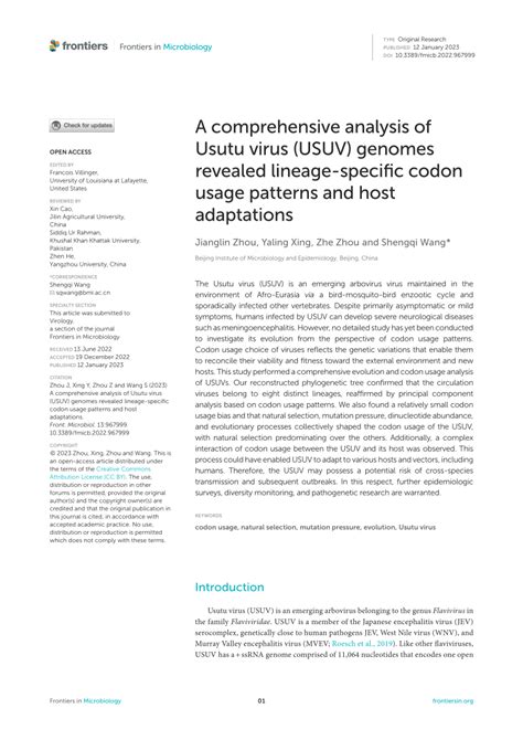Pdf A Comprehensive Analysis Of Usutu Virus Usuv Genomes Revealed