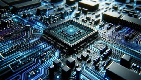 premium photo microchip core glowing on circuit board