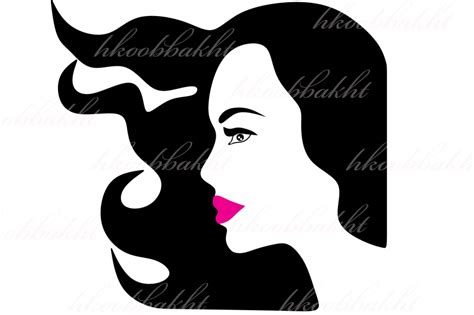 دانلود طرح وکتور زن با موهای پریشان و رژ لب صورتی جهت طراحی تراکت