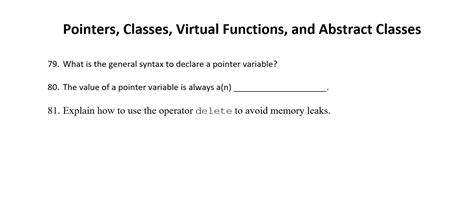 Solved Pointers Classes Virtual Functions And Abstract