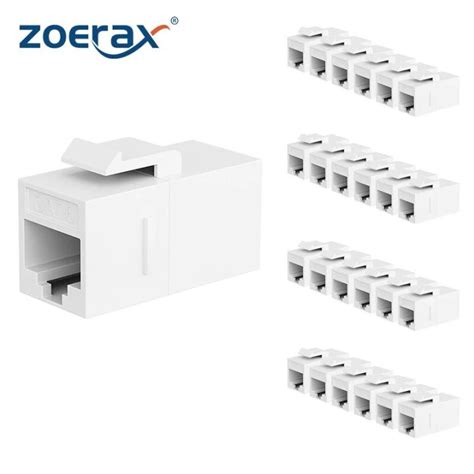 Zoerax Rj45 Cat6 Keystone Coupler Female To Female Insert Coupler Utp Cat6 Keystone Inline