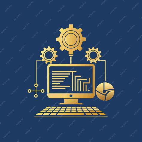 Technology Concept Flat Vector Style Illustration Featuring Programing Design Elements Premium