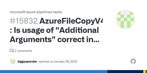 AzureFileCopyV Is Usage Of Additional Arguments Correct In Documentation Issue
