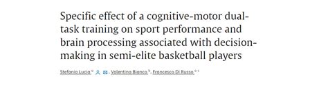 Enhancing Basketball Performance Through Cognitive Motor Dual Task Training