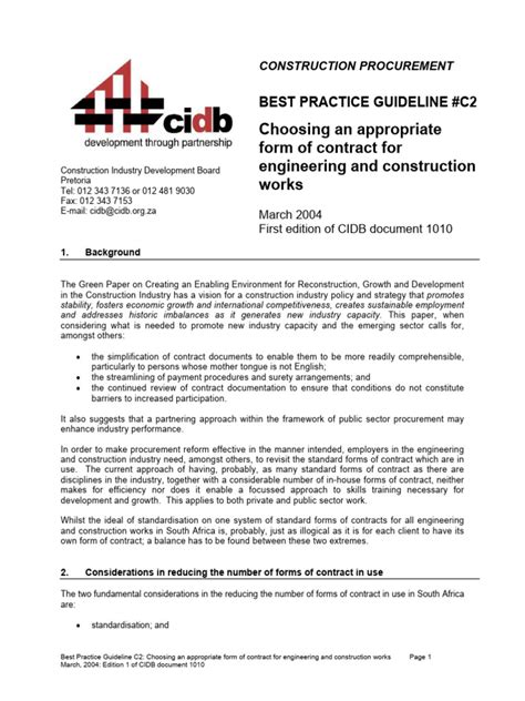 Types Of Engineering Contracts South Africa Pdf Employment Legal