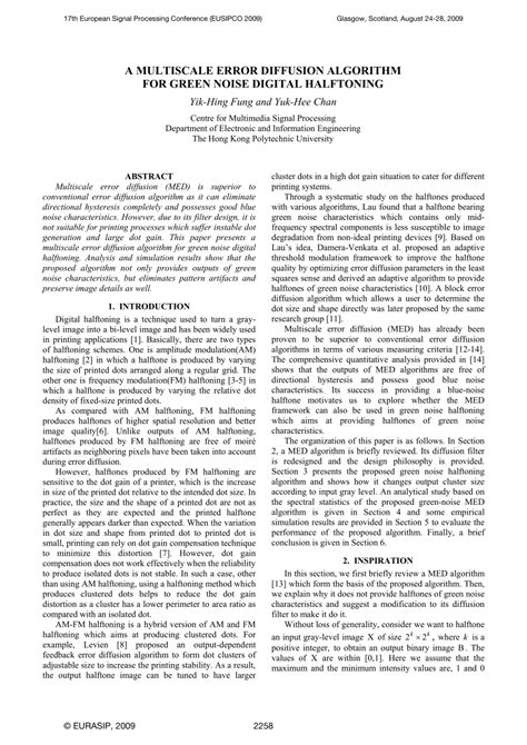 Pdf Edge Preserving Multiscale Error Diffusion Algorithm For Green