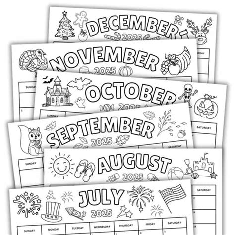 2025 2026 School Year Coloring Calendar By Haley Keller Creations