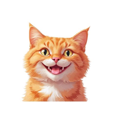 Happy Orange Cat Smiling With Tongue Out Premium Ai Generated Psd