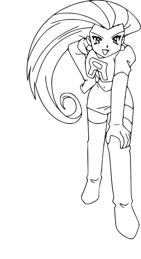 Jessie Coloring Page From Team Rocket In Pokemon To Print Waouo Com