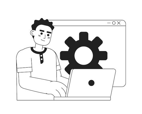Premium Vector Web Developer Job Black And White Concept Vector Spot