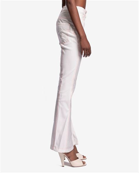 Five Pocket Flared Trousers In Off White Svrn