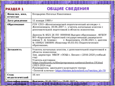 Портфолио учителя начальных классов