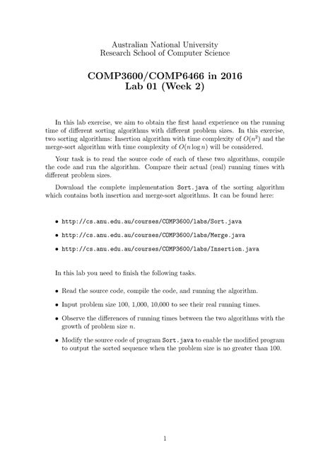 Practical Lab Exercise Australian National University Research Babe Of Computer Science