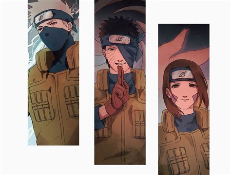 Hatake Kakashi Uchiha Obito And Nohara Rin Naruto And More Drawn By Utu Danbooru