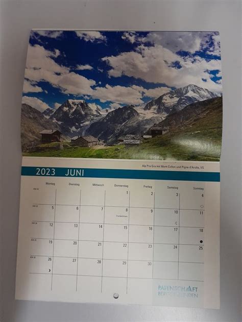 Kalender 2023 Calendario Calendrier Berge Natur Montagne Neu Gemäss