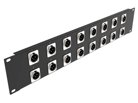 RPX2U16M 16 Port Male XLR Patch Panel 2RU PropAudio