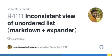 Inconsistent View Of Unordered List Markdown Expander · Issue 4111