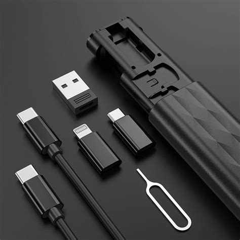 Переходник Адаптер Комплект Набор переходников Usb Type C Micro Usb Lightning 8pin черный