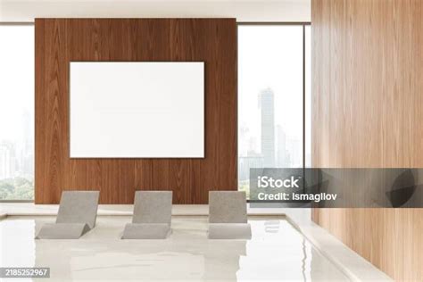 나무 벽이 있는 현대적인 인테리어의 빈 액자 캔버스 모형 3d 렌더링 0명에 대한 스톡 사진 및 기타 이미지 0명 3차원 형태 거실 Istock