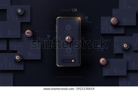 Mobile Ui Ux Korbon Gold Concept Stock Vector Royalty Free 1921530614 Shutterstock