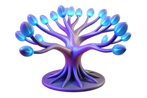 3d Glowing Abstract Tree With Branching Roots Representing Business