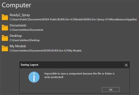 Folder Not Write Protected General Questions Visual Components The Simulation Community